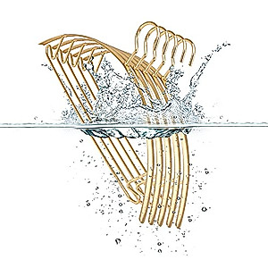 5PCS Clothes Hangers, No Shoulder Bumps Suit Hangers, No Mark Non-Slip Aluminum Alloy T-Shirt Hanger, Space Saving Rounded Hangers for Coat, Sweater, Jackets, Pants (2.0 cm, Gold)