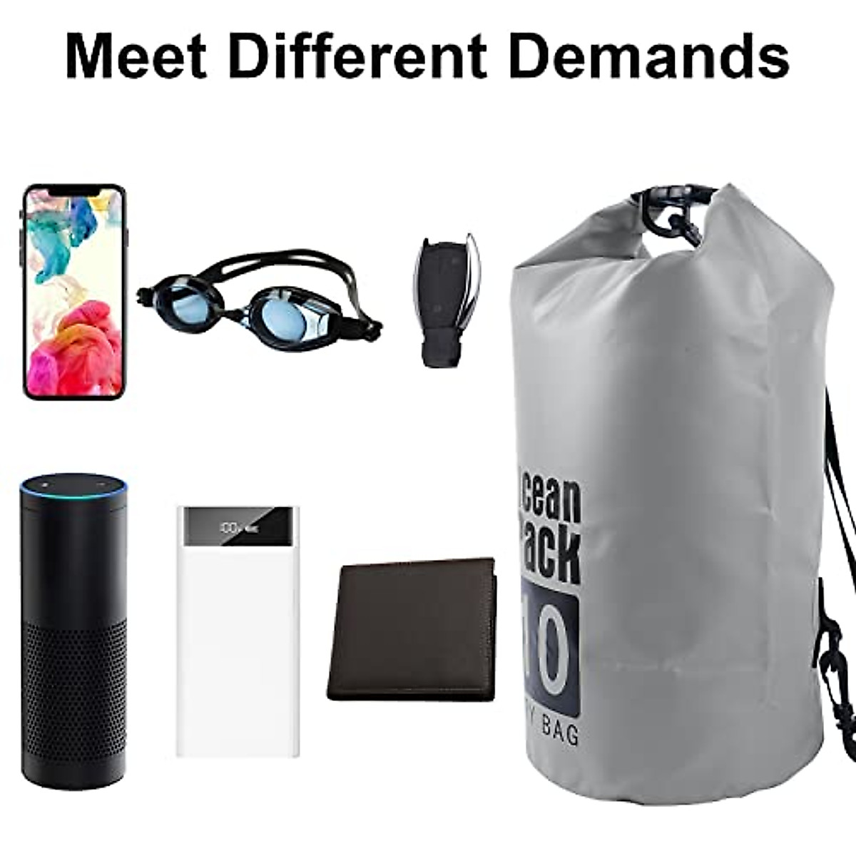 JIMACRO Dry Bag Waterproof Backpack, 30L Roll Top Float Lightweight Dry Bags Shoulder Strap Backpack, 500D Tarpaulin Wet Bag for Travelling Fishing Cycling Kayaking Swimming Boating