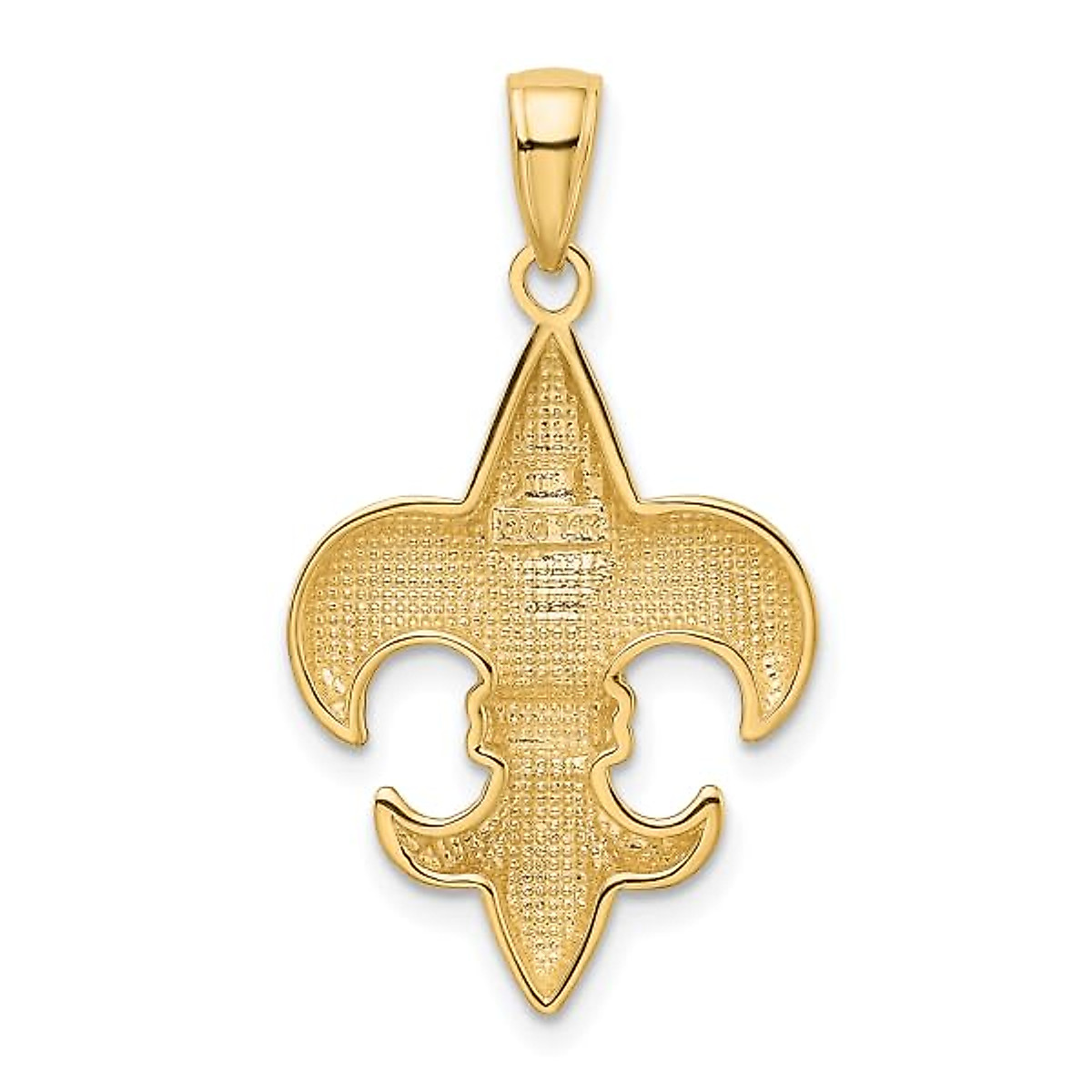 IceCarats 14K Yellow Gold Medium French Fleur De Lis Lily Flower Necklace Religious Pendant Saint Charm 35mm x 18mm Only