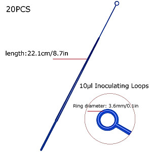 MEETOOT 20pcs 10μl Sampling Rod Disposable Inoculating Loop Individually Aseptic Package
