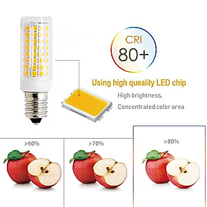 Lxcom Lighting 10W E12 LED Corn Light Bulb(6 Pack)- 2835 SMD 102LEDs E12 Dimmable 100W Equivalent 1000LM Daylight White 6000K Chandelier Bulbs E12 Base Ceramic Light Bulbs for Home Lighting, AC110V