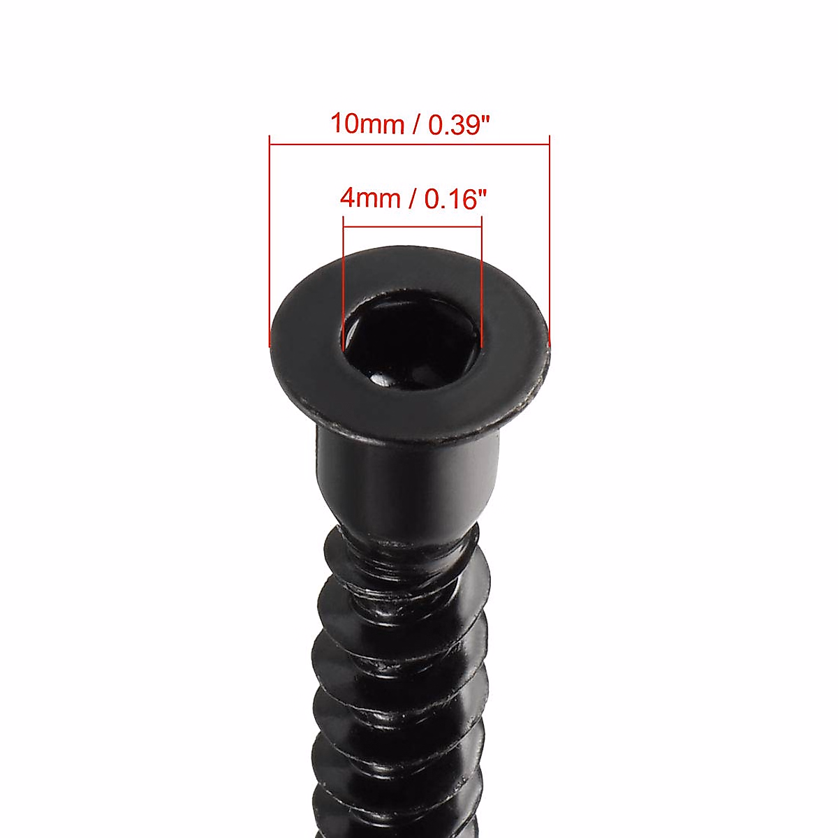 uxcell Furniture Confirmat Screw 7x69mm Hex Socket Wood Screws Powder Coated 20pcs