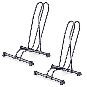 Single Bike Stand Floor by Delta Cycle (2-Pack) - Tool-Free Adjustable Bike Racks for Mountain, Fat Tire, Road Bikes, Freestanding Bicycle Rack for Garage Parking