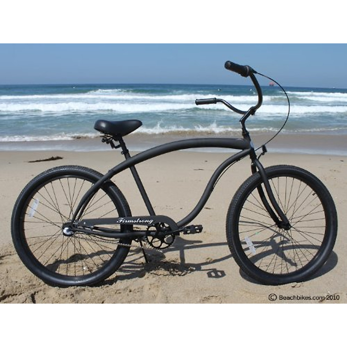 Firmstrong Bruiser Man 3-Speed Beach Cruiser Bicycle, 26-Inch, Matte Black,15154