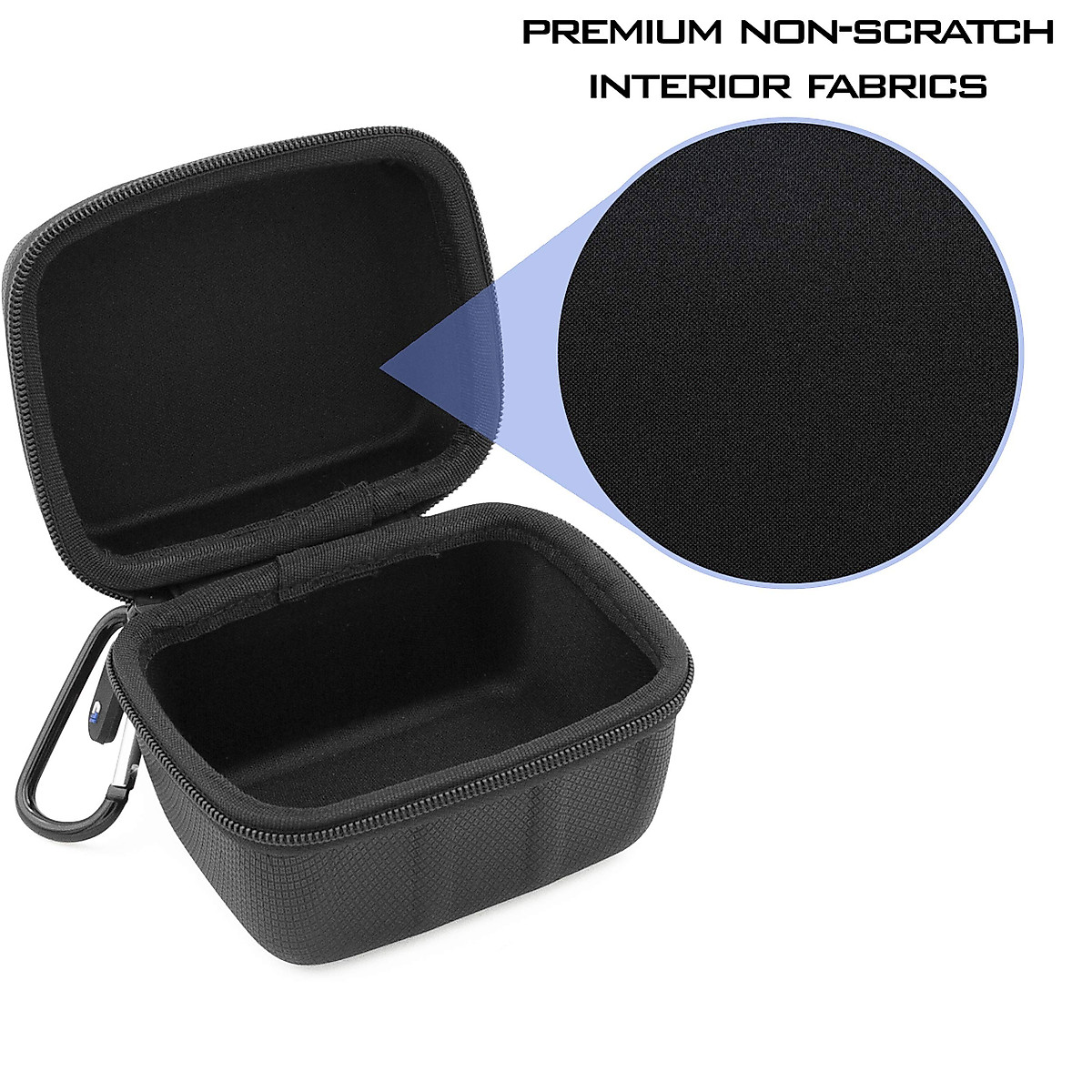 CASEMATIX Card Deck Box for Up to 200 Cards - Hard Shell Playing Card Case with Non-Scratch Fabrics and Metal Carabiner Compatible with Magic The Gathering and Other TCGs, Case Only