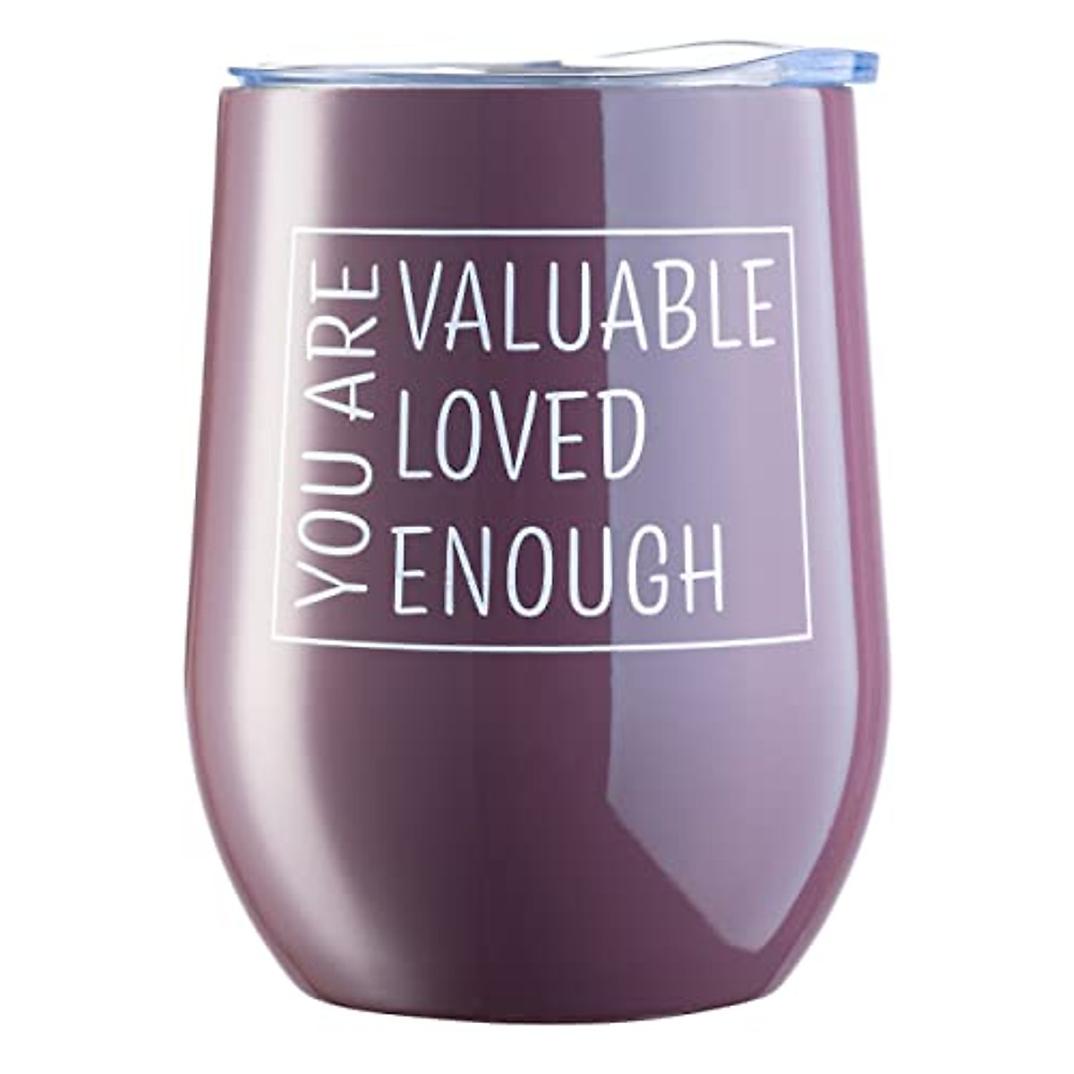 DIVERSEBEE Inspirational Gifts for Women, Men, Best Friend, Mom, Sister, Wife, Girlfriend, Boss, Coworker, Nurses, Thank You Encouragement Birthday Wine Gifts,Insulated Wine Tumbler with Lid (Plum)