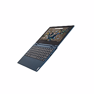 Lenovo Chromebook Flex 3 11.6" HD Touchscreen 2-in-1 Laptop Computer PC, Intel Celeron N4020, 4GB DDR4, 32GB eMMC, Intel UHD 600, 802.11ac, Bluetooth, Webcam, Chrome OS, Blue, 64GB ABYS MicroSD Card