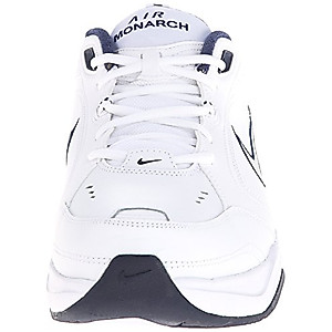 Nike Men's Air Monarch IV Walking Shoes, White/Metallic Silver/Navy, Size 12