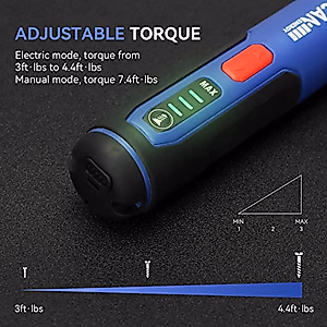 VCANENERGY 4V Electric Screwdriver,2000mAh USB Rechargeable Battery,Cordless Power Screwdriver with LED Light,Adjustable Torque,38 in 1,Suitable for small projects