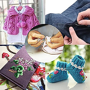 KYUEWRT 25 Large Eye Embroidery Needles-5 Sizes Big Eye Hand Sewing Needles in Aluminum Storage Tube