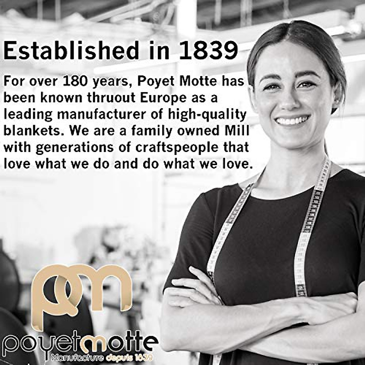 Poyet Motte Antibes 350GSM 100-Percent Wool Medium Weight Oversized Blanket, Machine Washable (Grey, King Size)