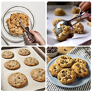 Cookie Scoop, Ice Cream Scoop, 1Tbsp/15 ml/0.5oz Cookie Scoops for Baking, 18/8 Stainless Steel Cookie Scooper for Baking, Ice Cream Scooper with Trigger Release, Cookie Dough Scoop with Non-slip Grip