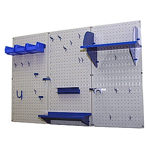 Wall Control Slotted Tool Board Workstation Accessory Kit Pegboard and Slotted Tool Board – Blue