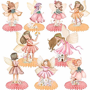 Fairy Honeycomb Centerpieces 11Pcs Fairy Birthday Party Centerpieces for Table Fairy Tale Theme Birthday Party Table Decorations for Floral Fairies Theme Baby Shower Supplies
