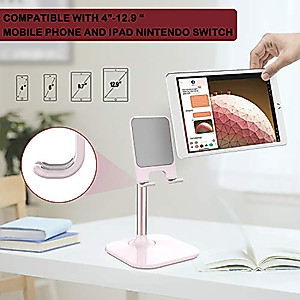 Doboli Cell Phone Stand, Phone Stand for Desk,Phone Holder Stand Compatible with iPhone and All Mobile Phones Tablet Pink