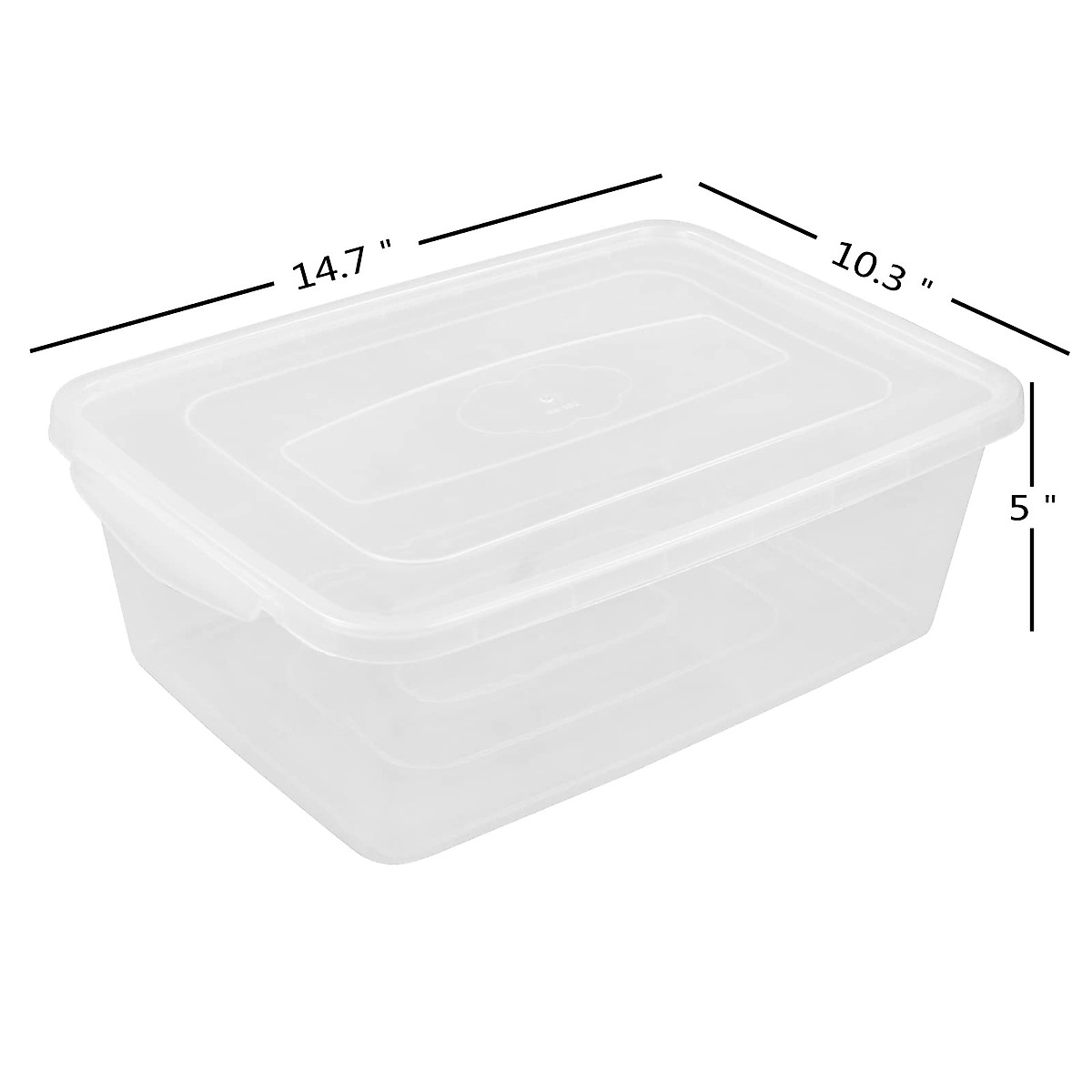 Kekow 4-Pack Plastic Clear Storage Bins with Lids, Plastic Latch Storage Boxes, 14 L