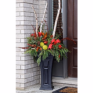 FCMP Outdoor Heritage Planter (2-Pack) Outdoor Planter, Tall, Black