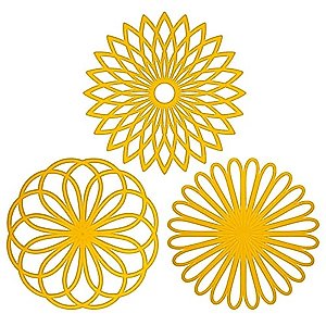 ME.FAN Silicone Trivet - Trivet Mat - Kitchen Hot Pads for Pots/Hot Dish Insulated Teapot Trivet Flexible Durable Non Slip Large Coasters 3 Set Yellow, Diameter: 7.87"