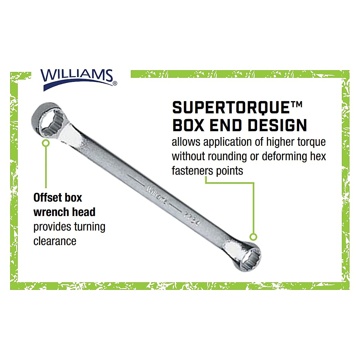 Williams 7723 Box Wrench 12 Point, 3/8 X 7/16-Inch