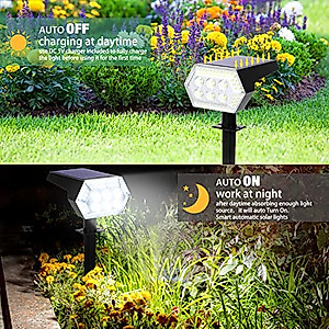 Joymon Solar Outdoor Lights, 108LED Solar Landscape Spotlights Lighting, 2-in-1 Waterproof Garden Solar Lights Outdoor Spot Lights for Yard Pathway Driveway Porch Patio Wall (Cold White/4 Pack)