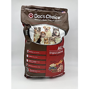 Doc's Choice Premium Adult Chicken Dry Dog Food - Great for Adults and Seniors, Veterinarian Developed, No Fillers/Artificial Ingredients, Made in The USA