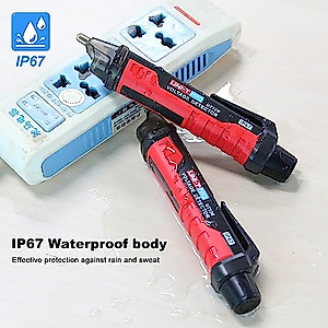 UNI-T Non-Contact AC Voltage Tester Pen, 24V-1000V Volt Detector Pen, Dual Range Live/Null Wire Tester Circuit Tester with LCD Display, Buzzer Alarm, Flashlight (UT12M)