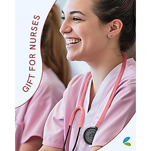 FriCARE Lightweight Stethoscope - Stethoscopes for Nurse Medical Nursing Students - Classic Home Health Diagnostic Kit, StethoMedic Essentials, Lifetime Warranty & FSA HSA Eligible (Pearl Pink)