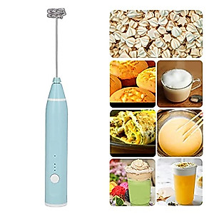 Handheld Foam Maker Powerful Milk Frother Automatic Cream Blender with 2 Eggbeater Heads Cordless Electric Milk Frothers for Coffee Cappuccino Latte Matcha Hot Chocolate (3#)