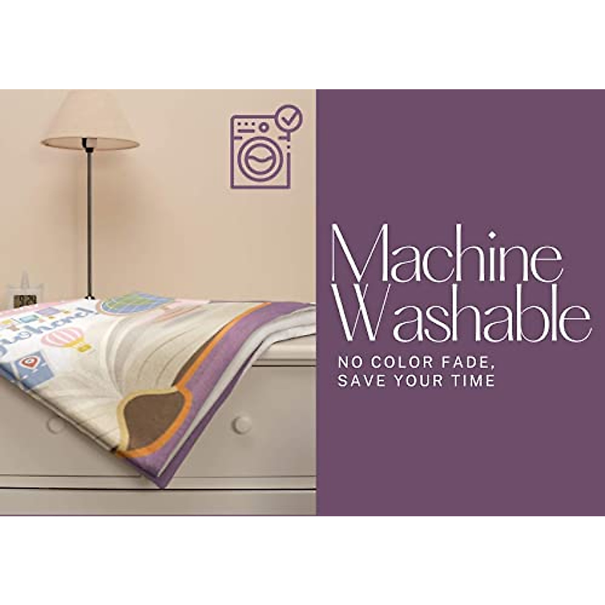 InnoBeta Book Lovers Throw Blanket - Flannel Blankets for Book Club, Bookish, Book Worm, Librarians as Reading Gifts, Reader Gifts for Christmas, Birthday - 50" x 65" - (Purple)