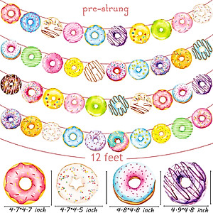 Donut Party Banners 4Pcs Donut Party Decorations Donut Themed Birthday Party Banner Decorations for Donut Theme Party Sweet Baby Shower Supplies