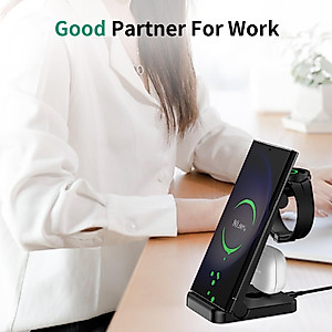 3 in 1 Charging Station for Samsung, 25w PD Super Fast Charger for Samsung Galaxy S23 Ultra/S22/21/Note20/Z Fold5/4/3, Galaxy Buds2Pro/Plus/Liv, Wireless Charger for Galaxy Watch 6/5 pro/4/3/Active2