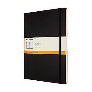 Moleskine Classic Ruled Notebook, Hard Cover and Elastic Closure, 192 Pages, Black, Size A4, 21 x 29.7 cm