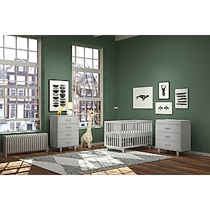 Child Craft Tremont 4-in-1 Convertible Crib, Baby Crib Converts to Day Bed, Toddler Bed and Full Size Bed, 3 Adjustable Mattress Positions, Non-Toxic, Baby Safe Finish (Gentle Gray)