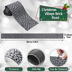 15 Pcs Christmas Village Accessories Including Artificial Snow Frost Trees Artificial Fake Snow Blanket Bare Branch Trees Accessory Cobblestone Street Accessory Figurine Village Displays for Houses