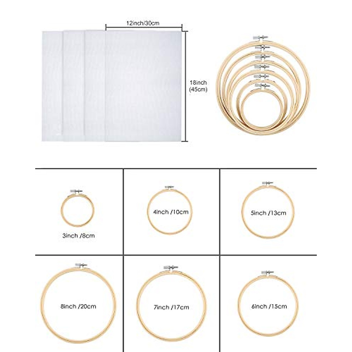 Caydo 313 PCS Box Embroidery Kit with Organizer, 216 Color Threads, 4 Aida Cloth, 6 Embroidery Hoops, Cross Stitch Tools and Instructions for Adults Beginners Christmas Gift