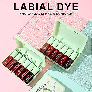 6-Color Korean Lip Tint Set - Watery, Velvet Matte Lipsticks for Lips and Cheeks - Long-Lasting, Non-Stick, Shimmery