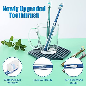 Mident Extra Soft Toothbrush for Sensitive Gums and Teeth, Newly Upgraded 10000 Bristles Micro Nano Manual Toothbrush,Ultra Soft Toothbrushes for Adult, Pregnancy and Junior (4 Pack)