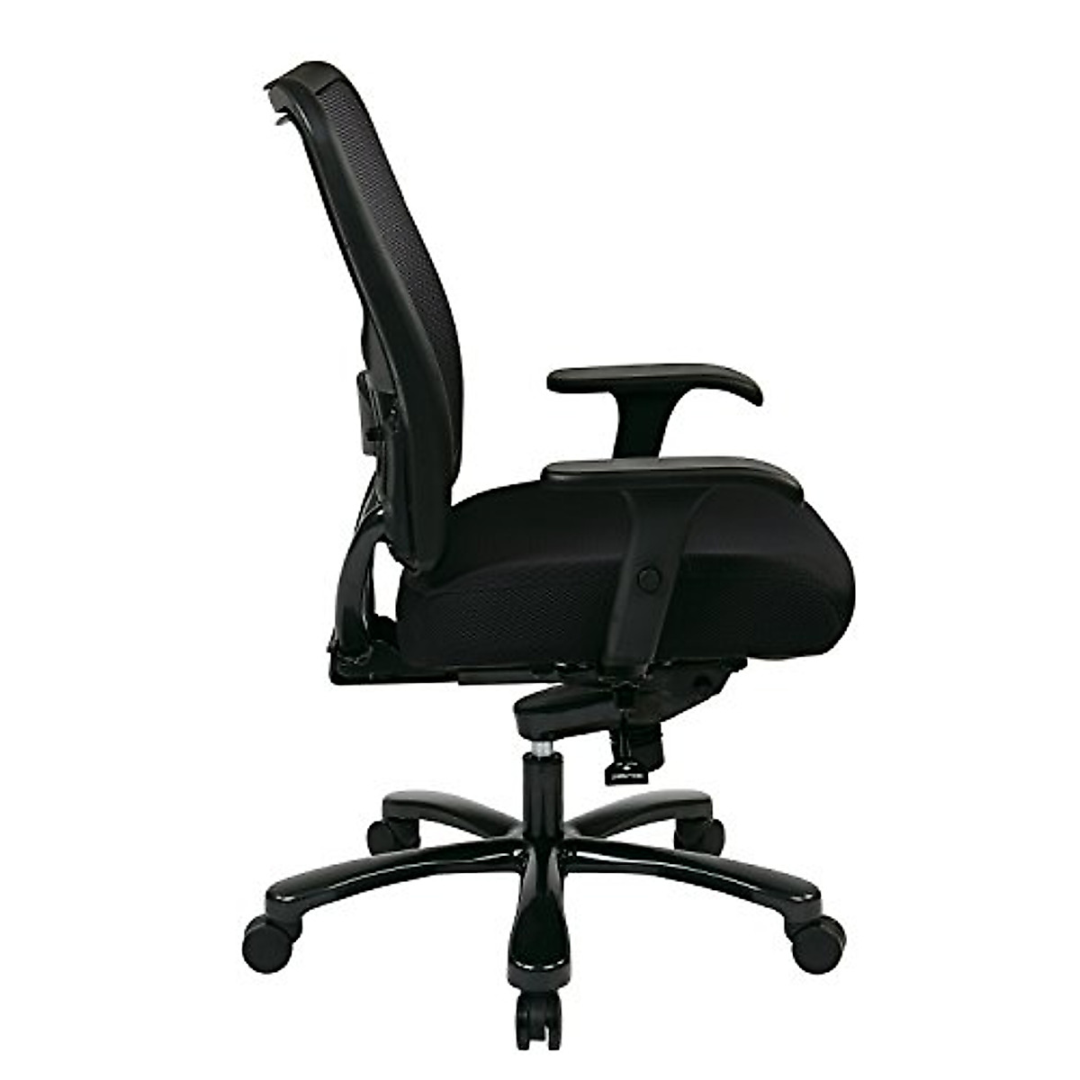 Space Seating 75 Series Air Grid Big and Tall Deluxe Ergonomic Office Chair with Thick Padded Seat and 400 lb. Limit, Black