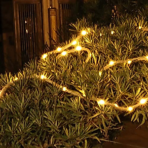 TYCA Waterproof Solar Fairy Lights Rope Outdoor IP65 Sisal Star Illuminated Lamp Garden Lights with LEDs Warm White for Decor Outdoor Garden Patio Balcony Halloween Christmas Decoration