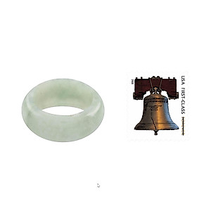 NOVICA Artisan Handmade Jade Band Ring Artisan Crafted 10 mm Wide of Guatemalan Green Limpet Shell Gemstone [band Width 10 mm W] ' Pale Green Halo' 10 mm