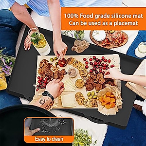 Upgraded Silicone Griddle Mat for Blackstone 22 Inch Griddle, Blackstone Griddle Mat 22 inch, Heavy Duty Food Grade Blackstone Griddle Accessories Protect Grill from Insects, Debris and Rust,Black