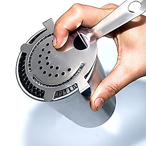 WUWEOT 9 Pack Cocktail Strainer, 4-Prong Stainless Steel Bar Strainer, 6 Inches Silver Bar Tool Drink Strainer with 100 Wire Spring for Bartenders and Mixologists