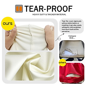 ClawsCover 8Pack Outdoor Seat and Back Cushions Replacement Covers Fit for 4 Pieces 4-Seater Wicker Rattan Patio Furniture Set Loveseat Sectional Couch with Storage Box,Cream-Include Cover Only