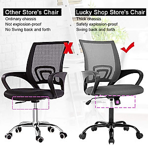 Office Chair Desk Chair Computer Chair Ergonomic Mid Back Mesh Chair with Lumbar Support & Armrest Modern Adjustable Height Swivel Task Executive Chair for Women Men Adult, Grey