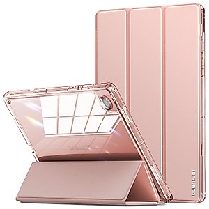 INFILAND Compatible with Samsung Galaxy Tab A8 Case Cover with HD Clear Transparent Back Fit Galaxy Tab A8 10.5 inch 2022 SM-X200/X205/X207 [Auto Wake/Sleep] Rose Gold
