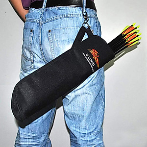 EOUS Archery Arrow Holder Side Hip Arrow Quiver Waist Quivers Bag Clip on Quiver for Arrows, BLACK