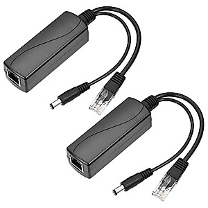 uxcell PoE Splitter Power over Ethernet Adapter 48V to 12V 2.2A for Surveillance Camera with 145mm Wire 2Pcs