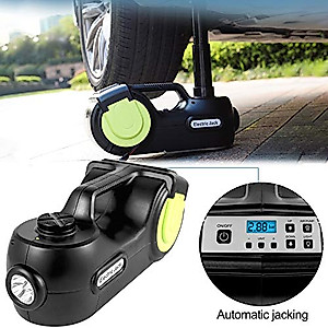 VEVOR Electric Car Jack, 5 Ton Hydraulic Electric Car Jack Kit with Electric Impact Wrench, 6.1"-16.5" Lifting Range, with LCD & Tire Pressure Display, Repair Tool for SUV MPV Sedan Truck Repair