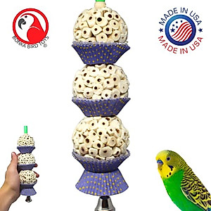 Bonka Bird Toys 2366 Three Mini Cakes Small Medium Bird Toy Natural Sola Cupcake Chew Shred Forage Cockatiel Parakeet Conure and Other Similar Birds