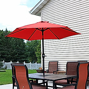 Sunnydaze 7.5 Foot Outdoor Patio Umbrella with Tilt & Crank, Aluminum, Burnt Orange